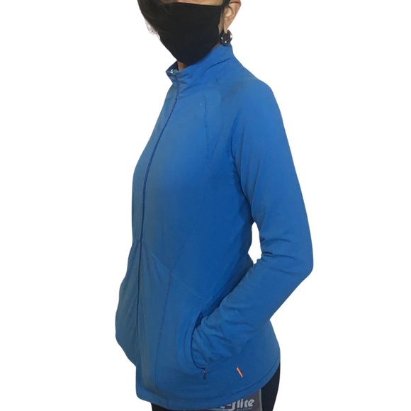 Lucy | Other | Long Sleeved Blue Running Sweater Zipper Front And Side ...